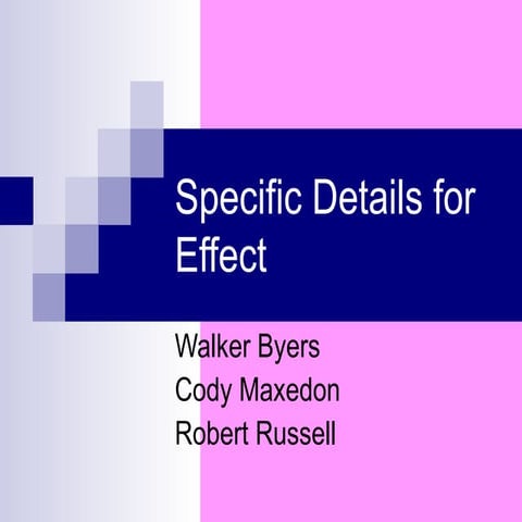 Specific Details For Effect | PPT