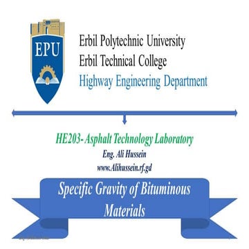 Specific gravity of bituminous materials | PDF