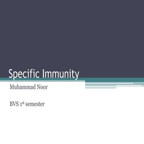 Specific immunity | PPT
