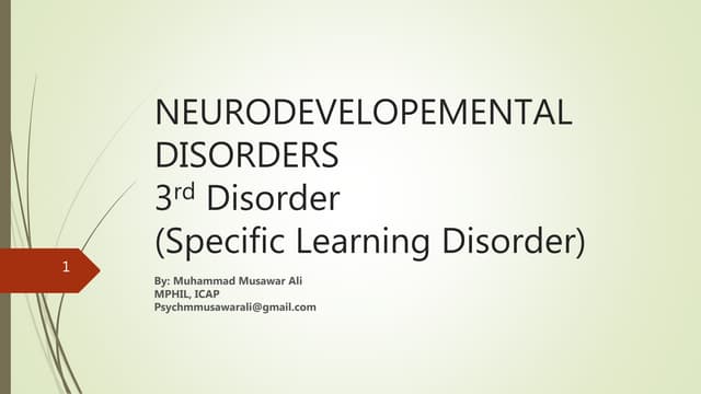 Specific learning disorder in DSM-V-TR pptx | PPTX