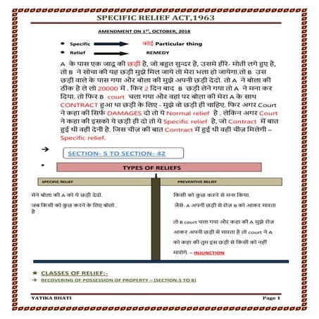 SPECIFIC RELIEF ACT , 1963 | PDF