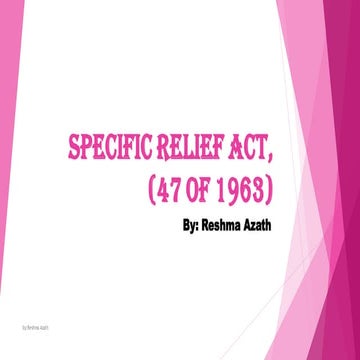 Specific relief act, 1.1pdf contract act | PDF