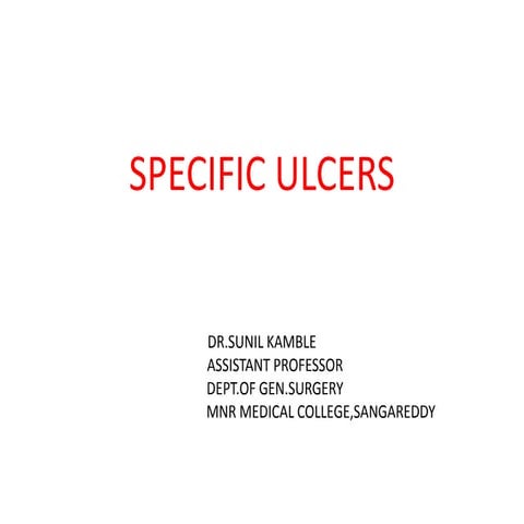 Specific ulcers | PPTX