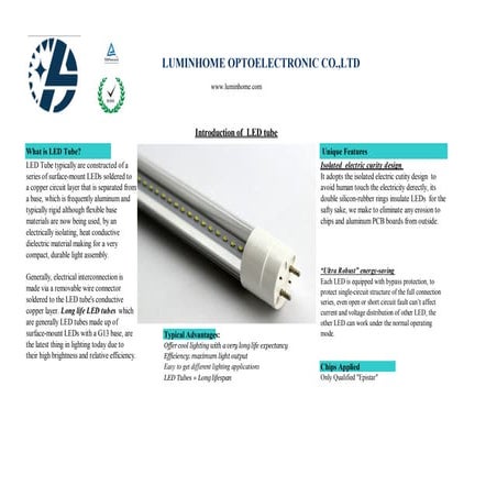 LED Tube light, Specification of led tube with price1512 | PPT