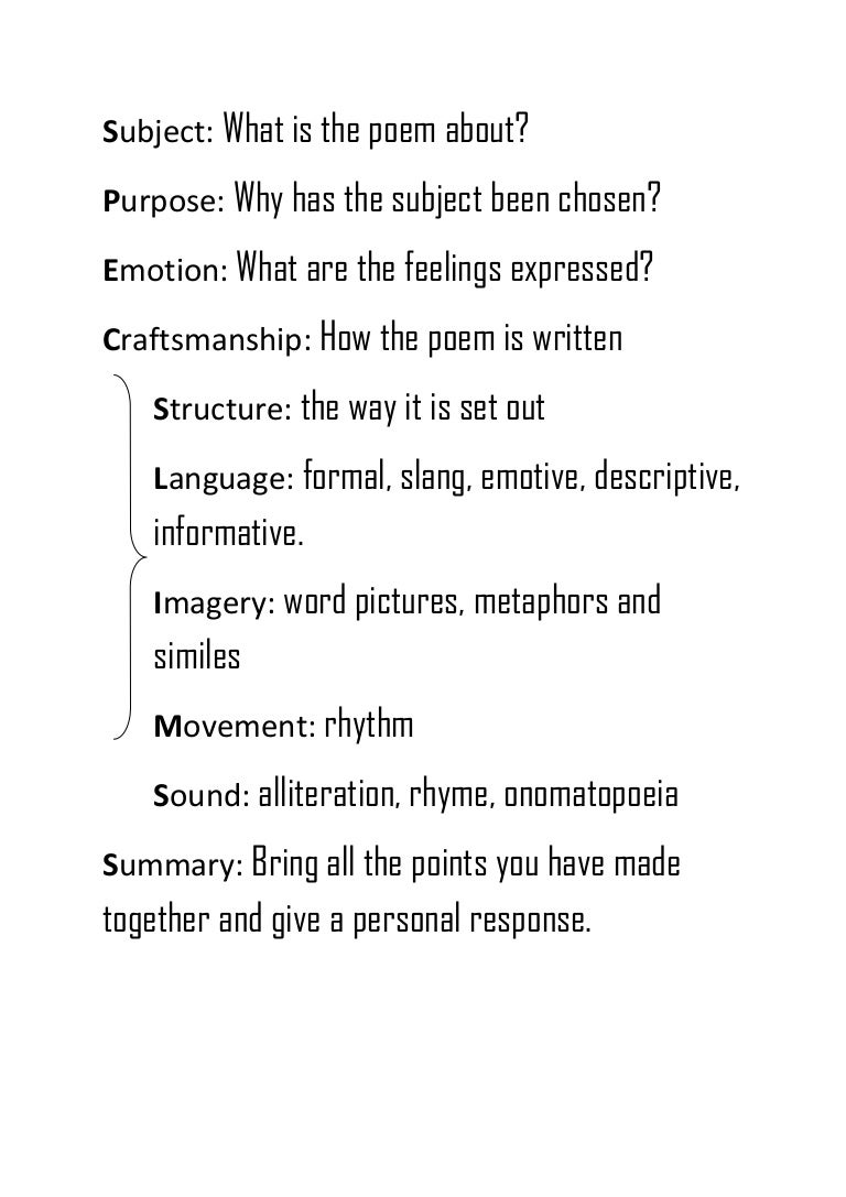 how to approach writing an analysis of a poem