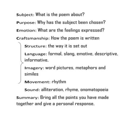 how to approach writing an analysis of a poem | DOCX