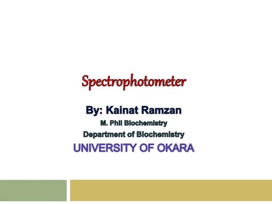 Spectrophotometry | PPTX | Chemistry | Science