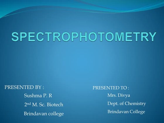 Spectrophotometer | PPT