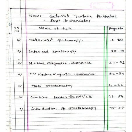 Spectroscopy notes | PDF