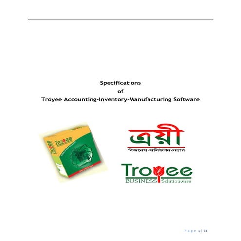 Specification of Troyee software | PDF