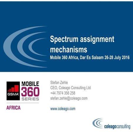 Spectrum assignment mechanisms v001 270716 sz | PDF