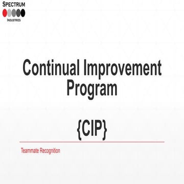 Continual Improvement Program | PPTX