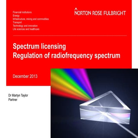 Telecoms spectrum licensing - regulation of radiofrequency spectrum | PDF