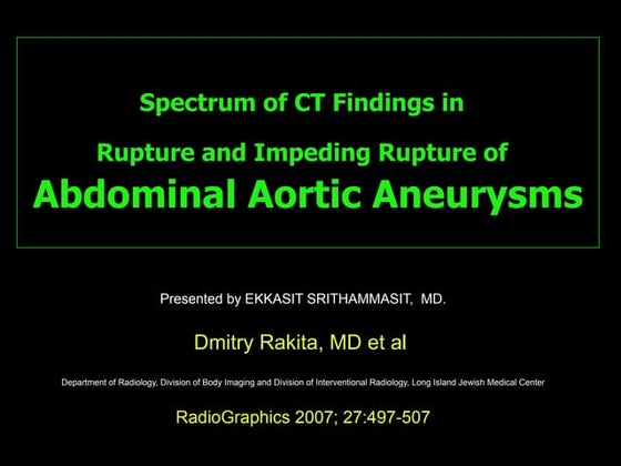 Radiology Rounds: Retroperitoneal Bleeds | PPT