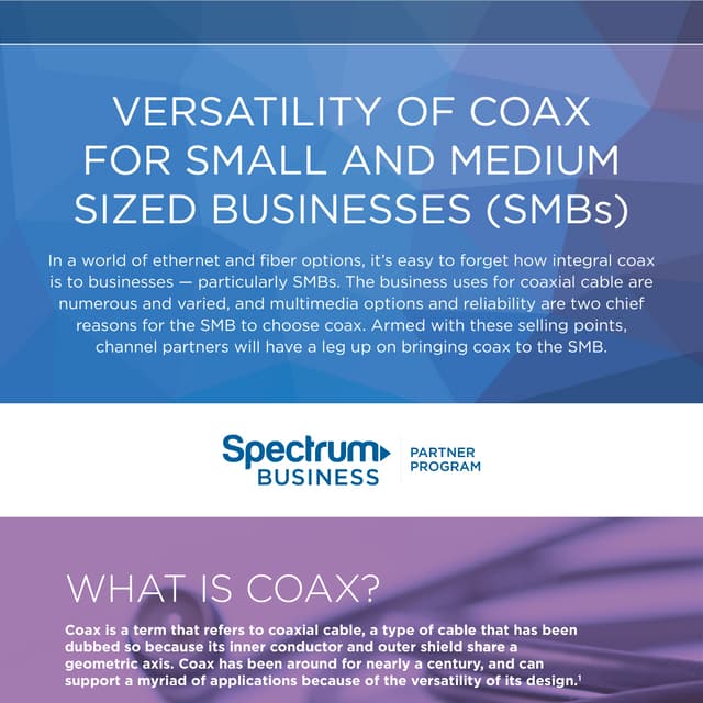 Versatility of Coax for Small and Medium Sized Businesses (SMBs) | PDF