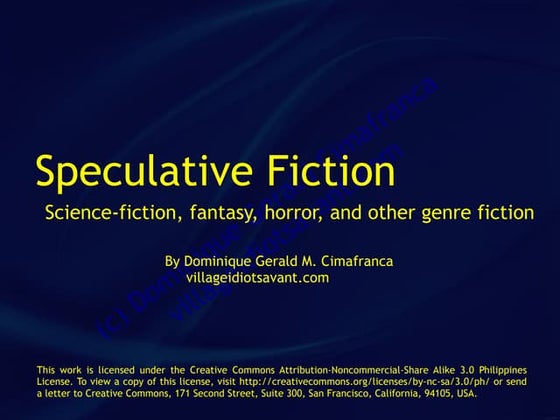 Speculative fiction 2015 | PPT