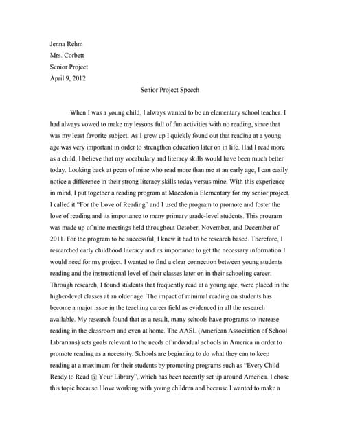 Senior project speech | PDF
