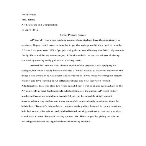 Senior Project Speech | DOC