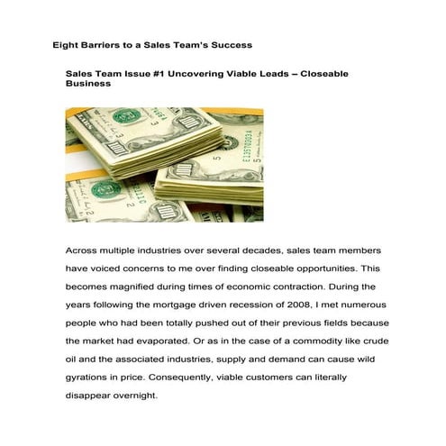 Speech - Eight Issues Facing a Sales Team's Success - Rev 2.pdf