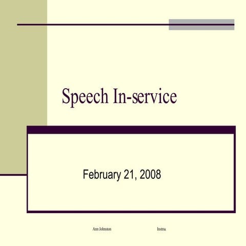 Speech Inservice | PPT