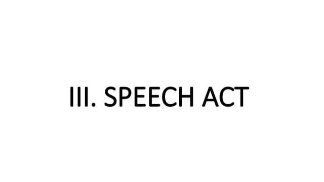 Types of speech act | PPTX