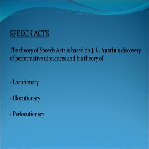 Speech Acts | PPT