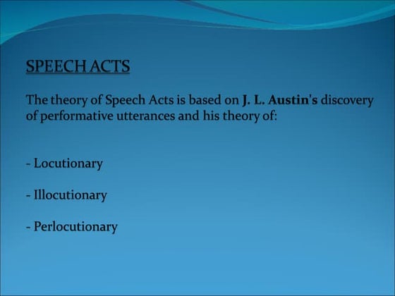 Searl's Classifications of Speech Acts | PPTX