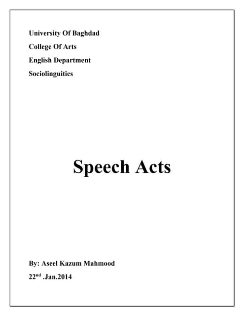 Types of speech act | PPT