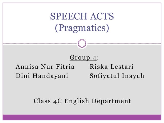 Types of speech act | PPTX