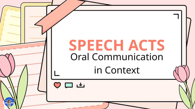 Types of speech act | PPTX