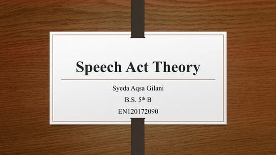 Speech Acts. | PPT