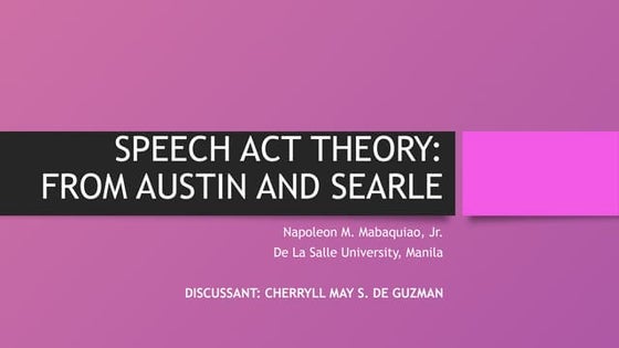 Types of speech act | PPT