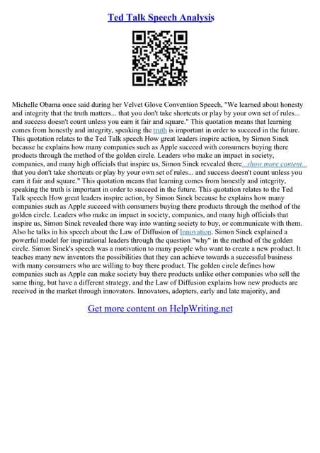 Speech Analysis Essay Pdf