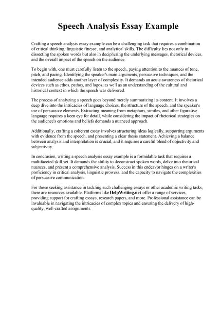 Speech Essay Sample.pdf | Education
