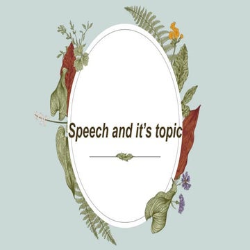 speech and it's topic for English department students | PPT