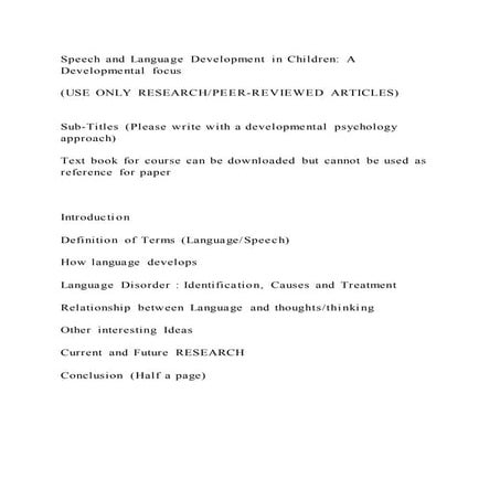 Speech and Language Development in Children A Developmental focus | PDF
