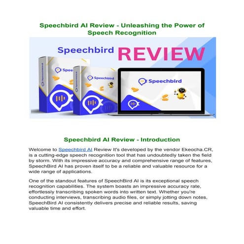 Speechbird AI Review – Unleashing the Power of Speech Recognition.pdf