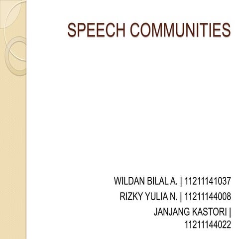 Speech communities | PPTX