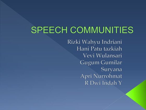 Speech Community | PPTX