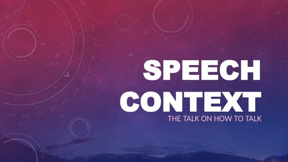 Types of speech context and styles | PPTX