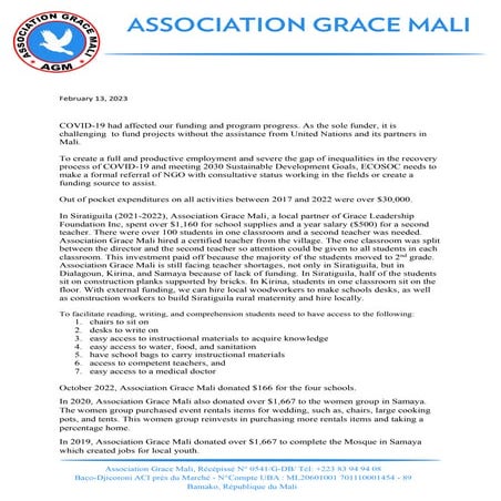 Written statement to UN / Oral presentation | PDF