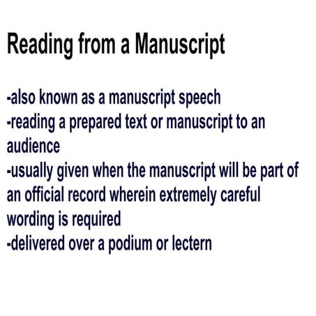 Manuscript Speech (Oral Communication Grade 11) | PPTX