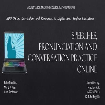 Speeches, Pronunciation and Conversation | PPTX | Online Education ...