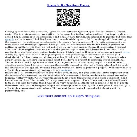 Sample Of Speech Essay | PDF