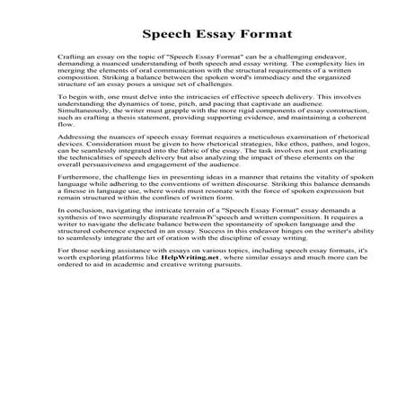 Speech Essay Format.pdf | Free Download