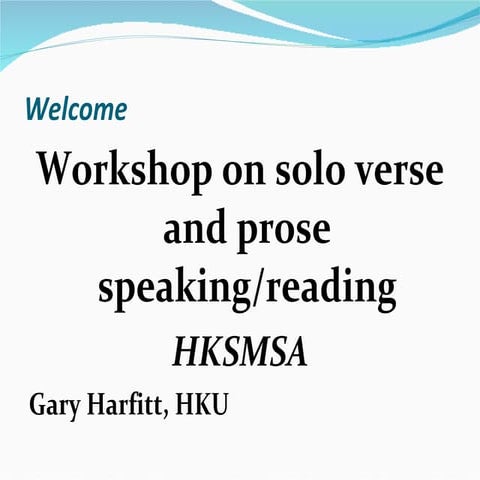 Speech Festival Workshop | PPT