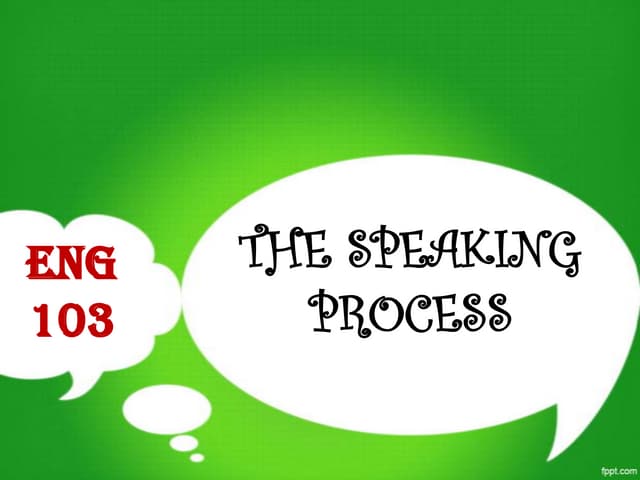 Stages of speaking | PPTX