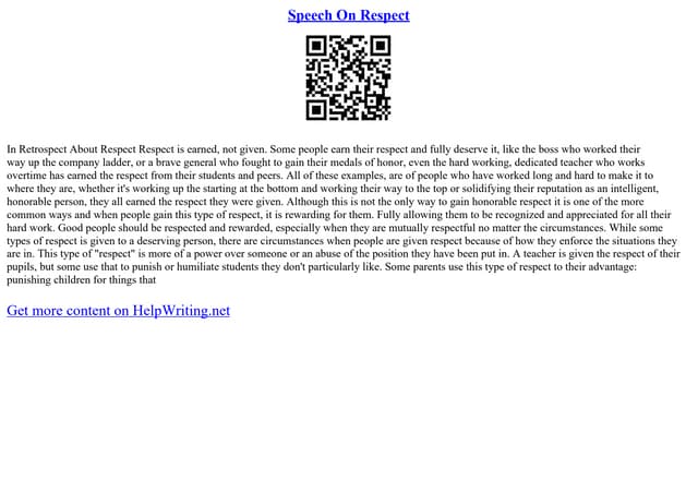 Respect powerpoint 26 slides | PPT