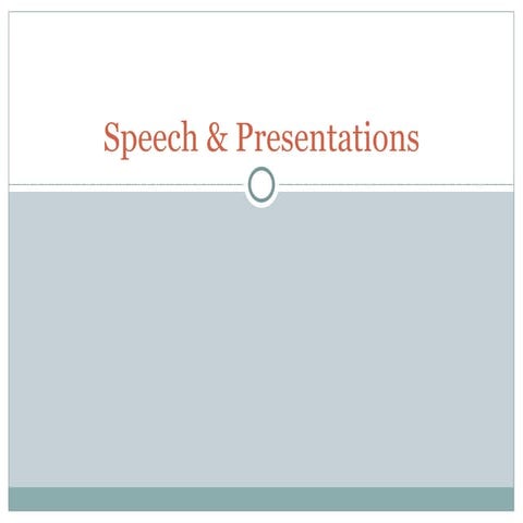 Speech & Presentations | PPT