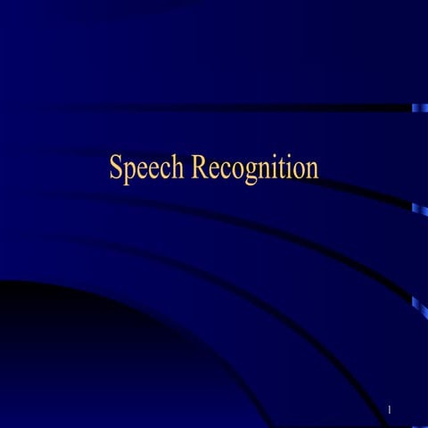 Speech recognition1 | PPT